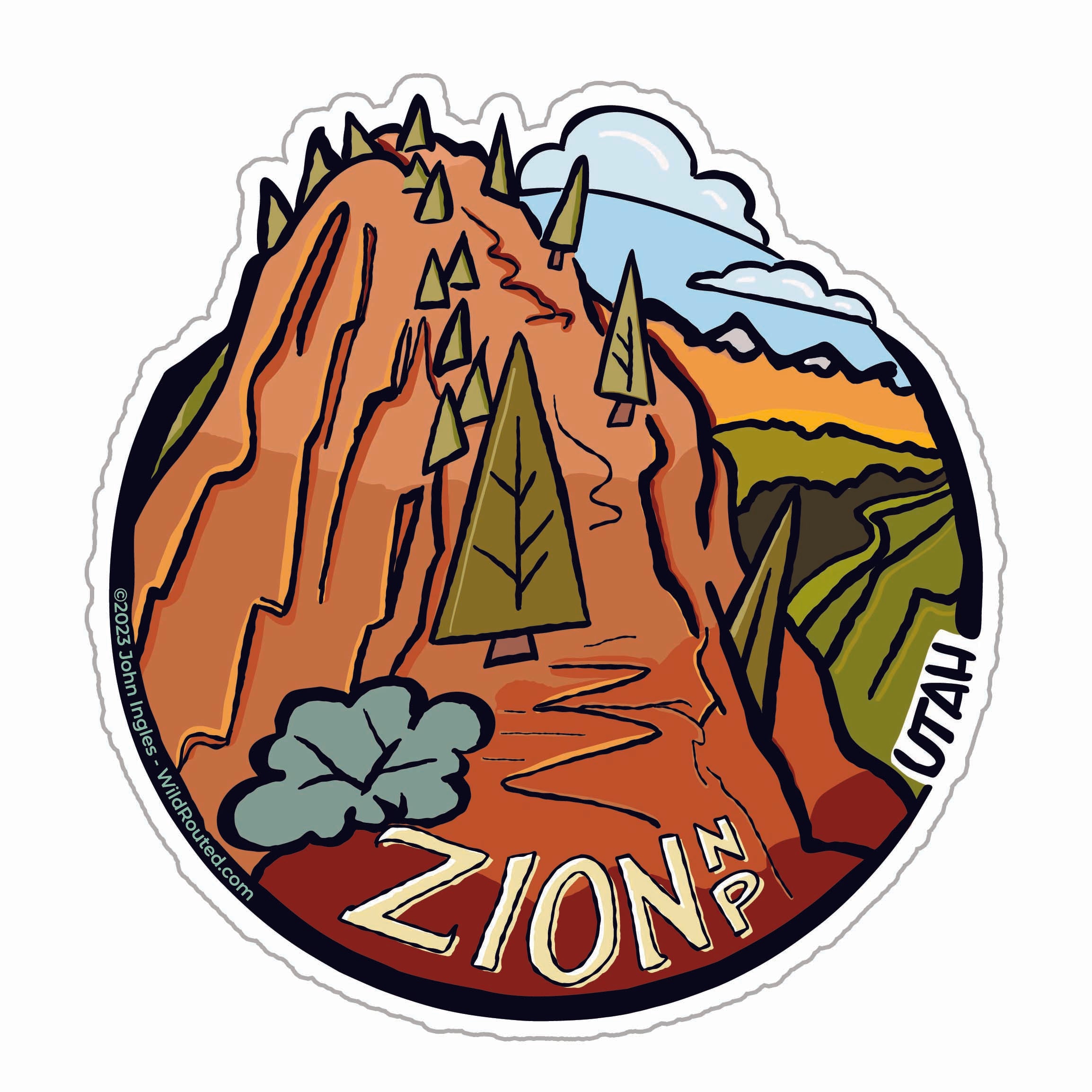 Zion National Park Angels Landing Sticker – Wild Routed